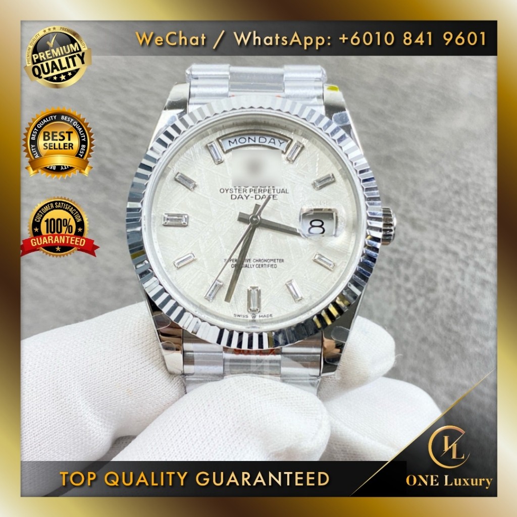 🔥SWISS TOP QUALITY🔥 DAY DATE 40MM METEORITE DIAL PLATINUM PRESIDENT ...