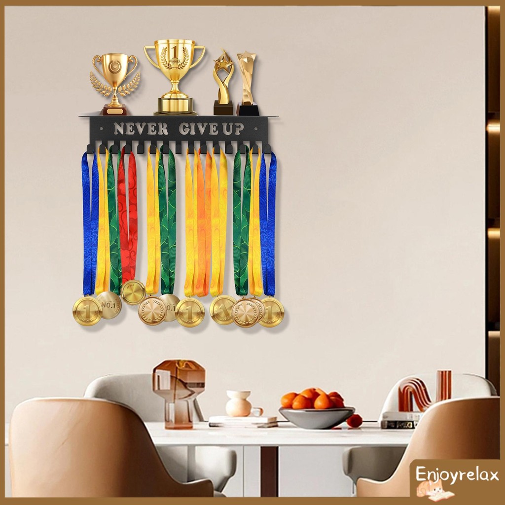 Medal Hanger Display Wall Mount Metal Trophy Rack Easy to Install ...