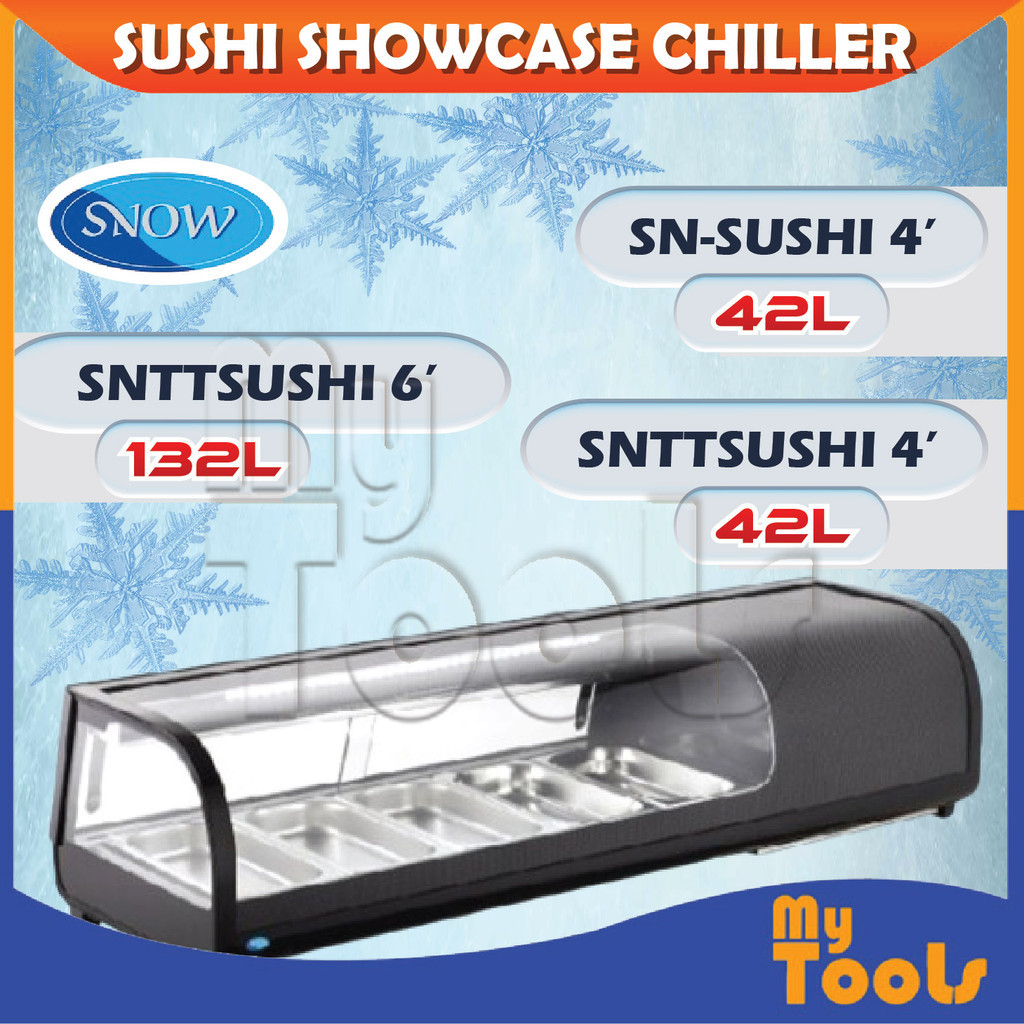 Mytools SNOW Sushi Showcase Chiller 4' 6' Commercial Display ...