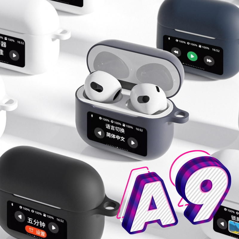 A9 Pro Earphone & Case Bluetooth Wireless Earbuds with Screen Headset ...