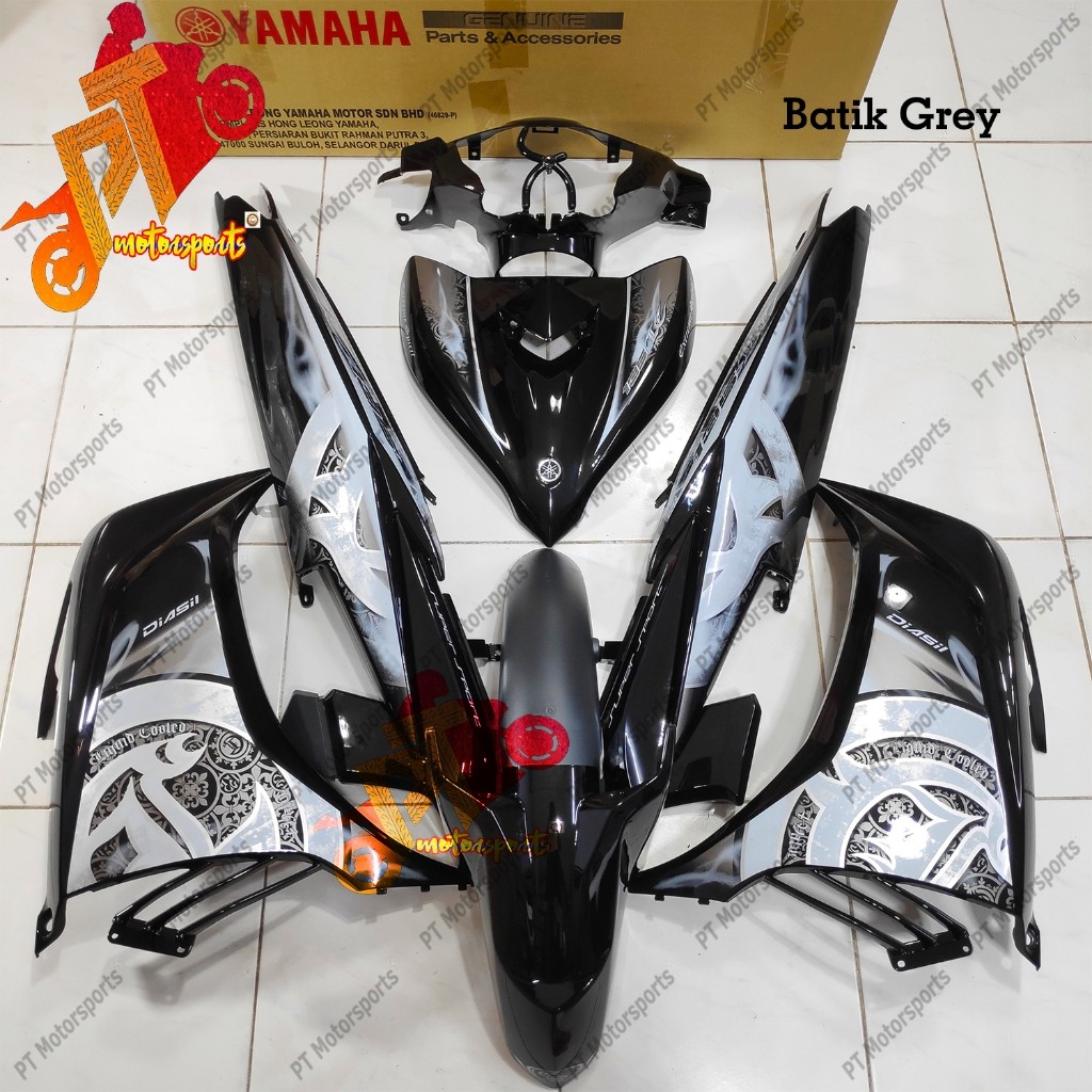 Yamaha LC135 LC 135 Cover Set Black Kilat V1 V2 V3 V4 V5 V6 V7 Batik Silver Hitam Grey Kelabu ...