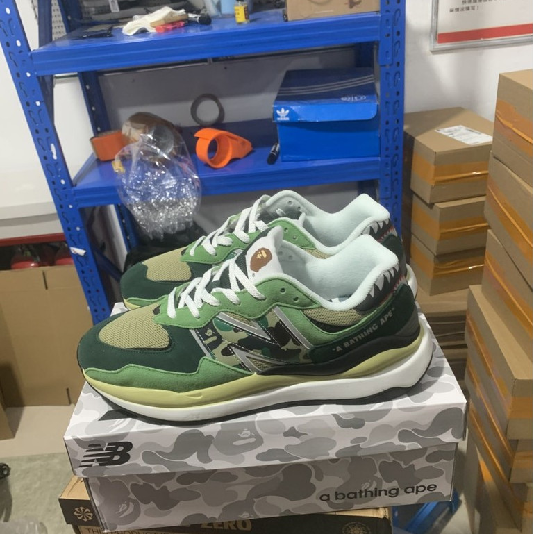 BAPE x NB 57/40 Olive Green M5740BAE Sport Running Shoes | Shopee Malaysia