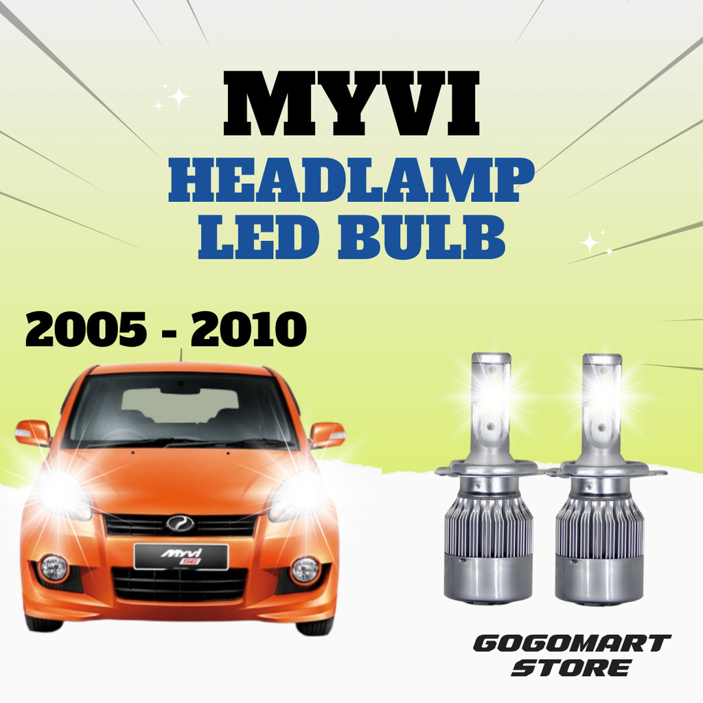 PERODUA MYVI 2005-2010 LED HEADLAMP H4 LED LIGHT BULB 6000K Spotlight ...