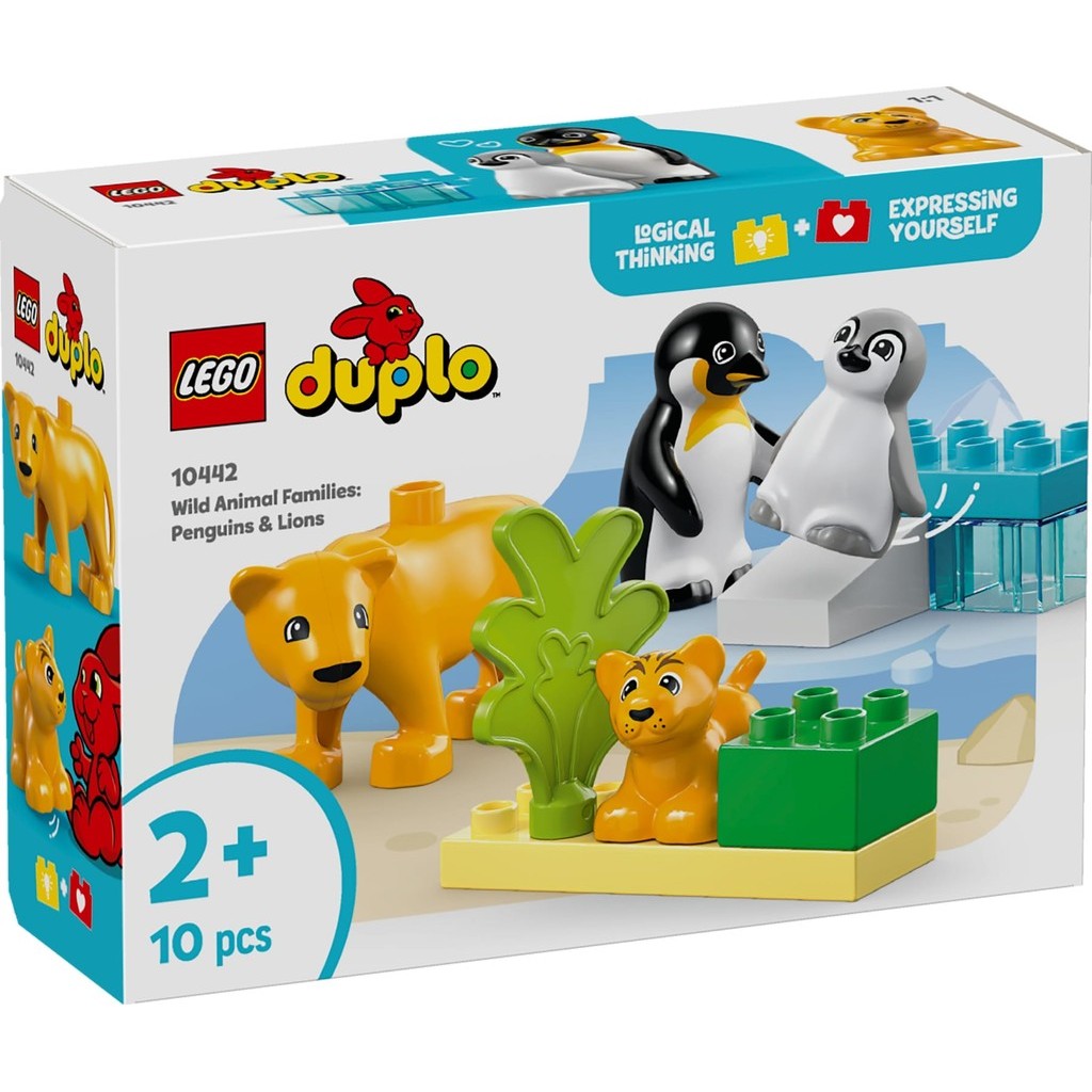LEGO 10442 DUPLO Wild Animal Families: Penguins & Lions Building Toy ...