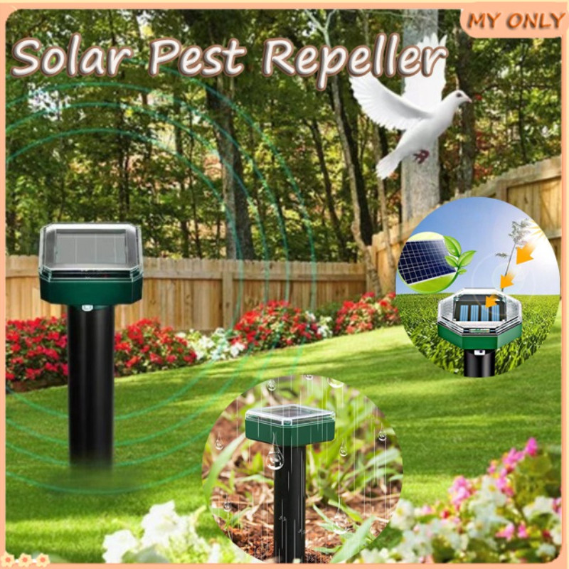 Solar Rat Repeller Ultrasonic Outdoor Cat Snake Mole Repellent ...
