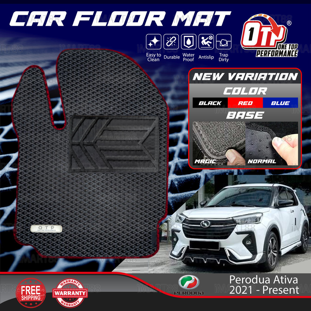 Original Perodua Ativa 2021-ON Car Floor Mat Red Black Carpet Front ...