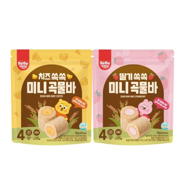 Bebedang Baby Snack Grain Mini Bars Crispy Roll Baby Food (15m ...
