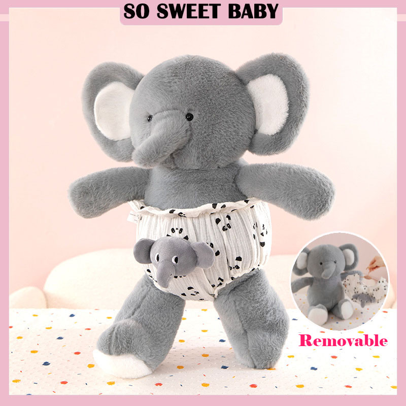 Elephant Plush Toy Elephant Plushie Anak Patung Elephant Cute Doll ...