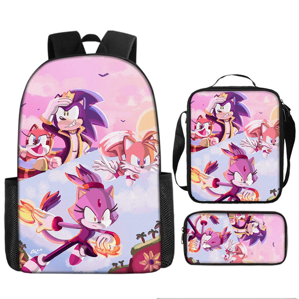 Sony Sonic Sonic 2 Backpack Pencil Case Student Backpack Cartoon Sonic ...
