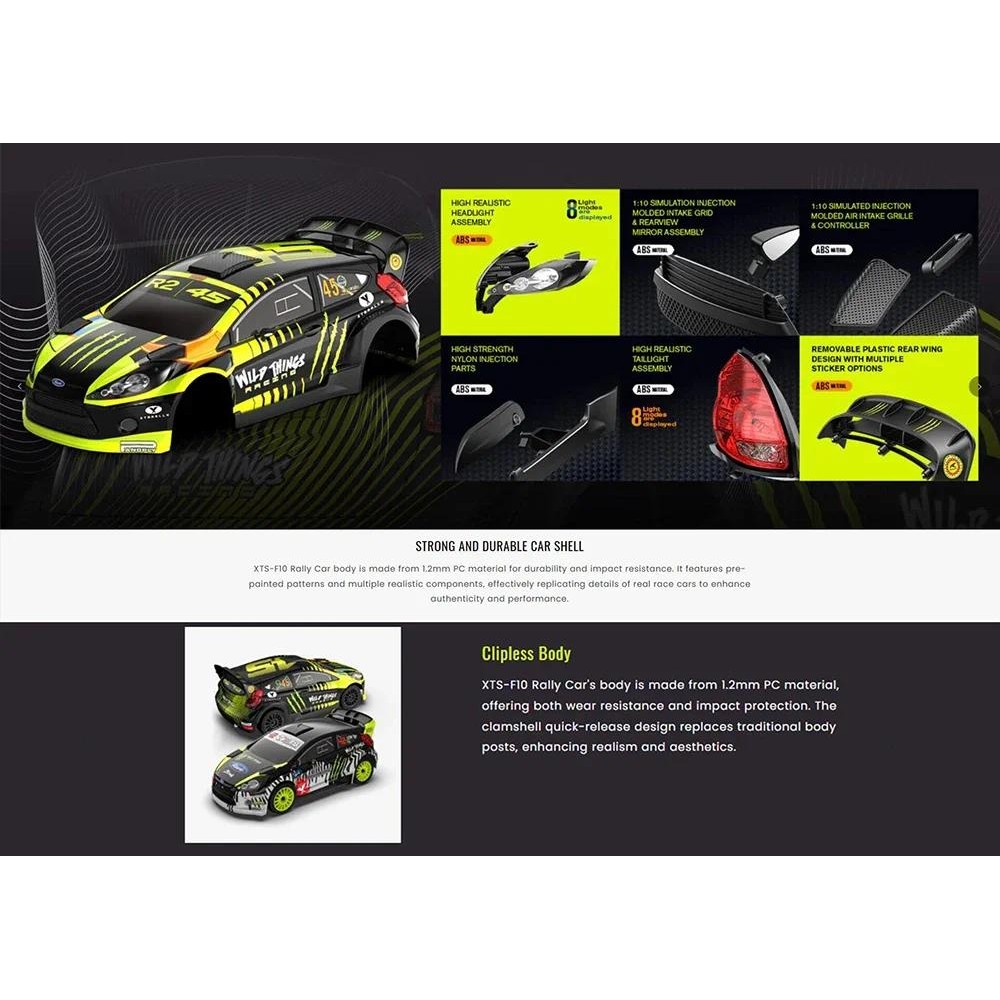 Rlaarlo XTS-F10 Brushless RC Rally Racing 1/10 Electric Remote Control ...