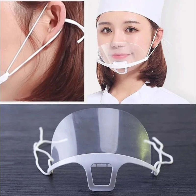 10Pcs Transparent Mouth Shield Visor Hygienec Face Shield Chef Kitchen ...
