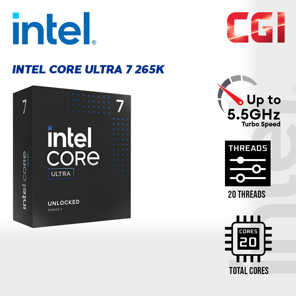 Intel Core Ultra 7 Processor 265K 20 Cores up to 5.5GHz LGA1851 ...