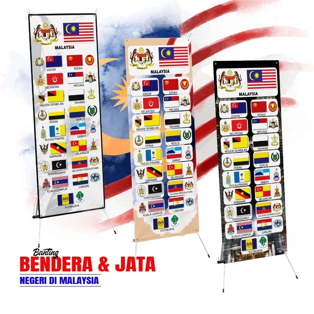 BUNTING 14 BENDERA SERTA JATA NEGERI & WILAYAH DI MALAYSIA | Shopee ...