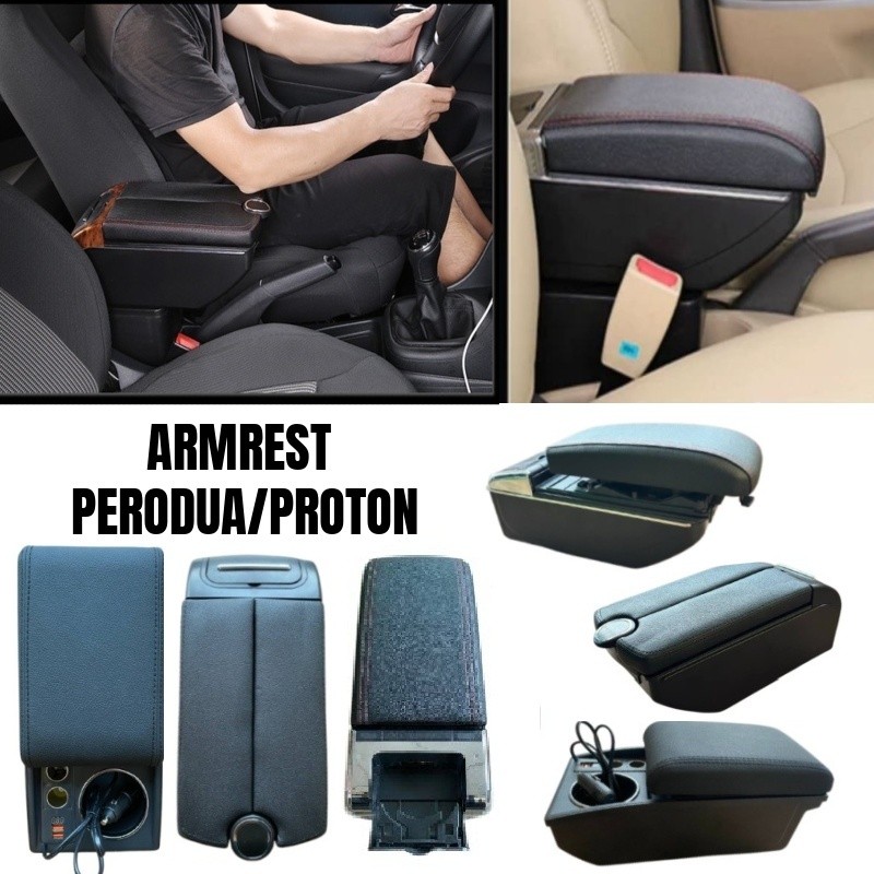 Armrest Myvi Axia Bezza Viva Wira Saga VVT Persona 7 USB Arm Rest ...
