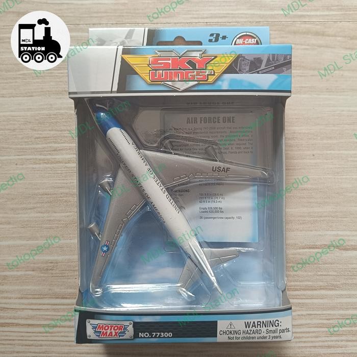 XMCH Motormax Sky Wings - BOEING 747 AIR FORCE ONE Diecast Airplane 1: ...