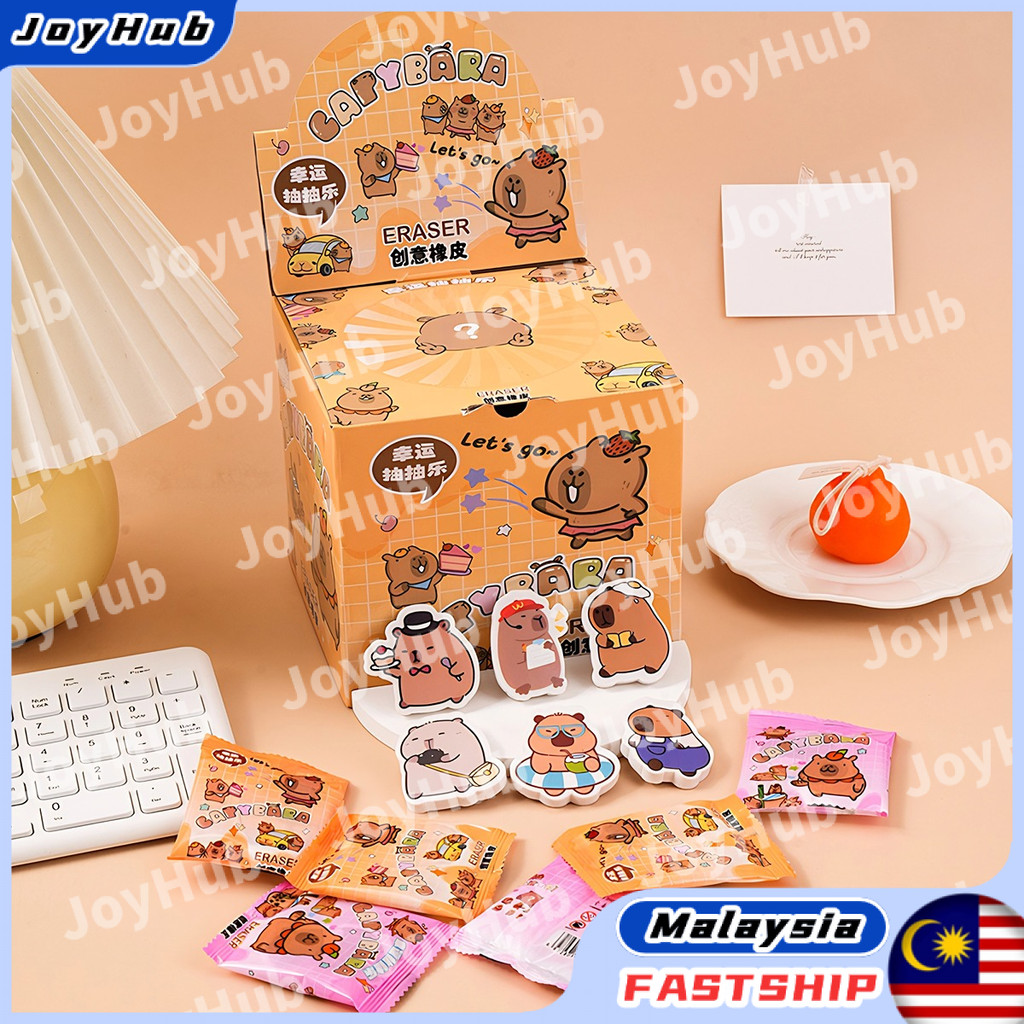 1pc Capybara Labubu Sanrio Blind Box Doll Eraser Cartoon Cute Kitty ...
