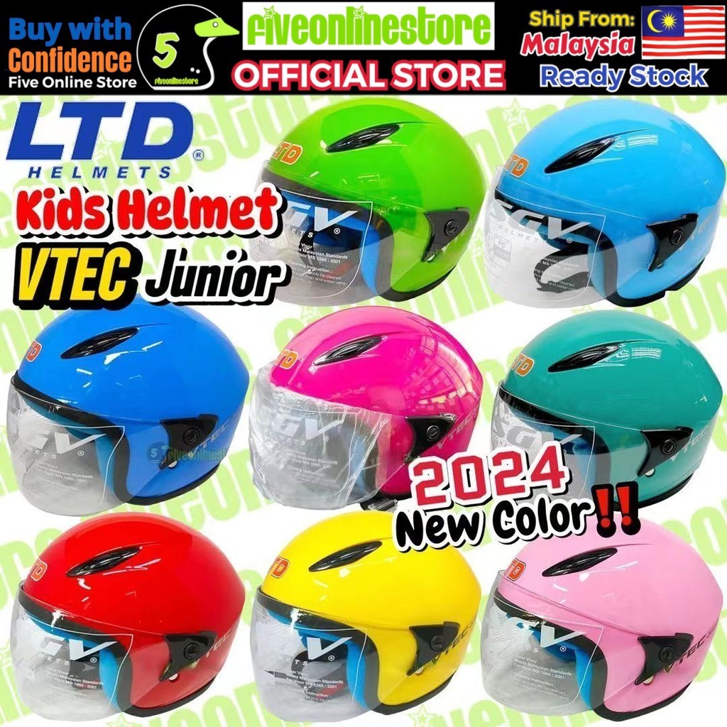 (2024 NEW COLOR) ORIGINAL Helmet SGV LTD VTEC Junior SIRIM Certified 3 ...