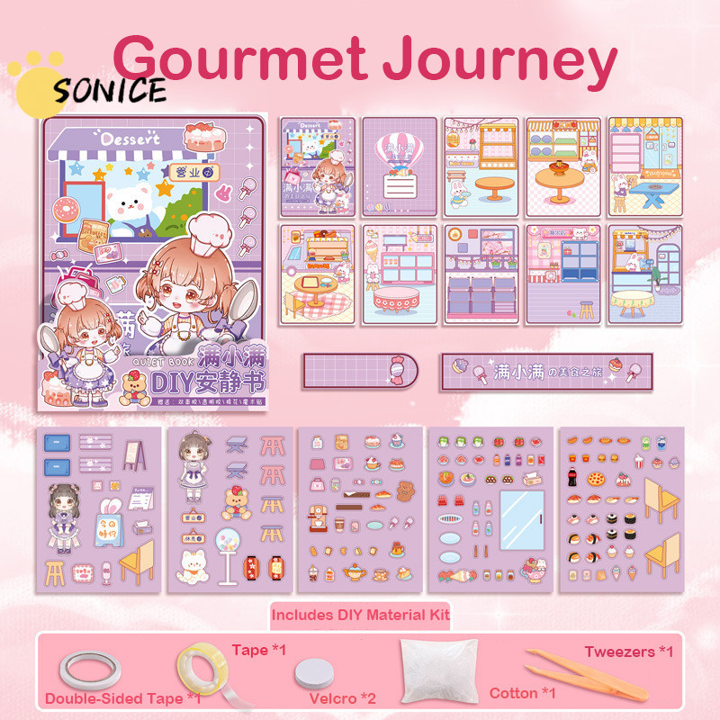 Daily Quiet Book Cute Scene Decoration Sticker Book Baby Busy Books ...