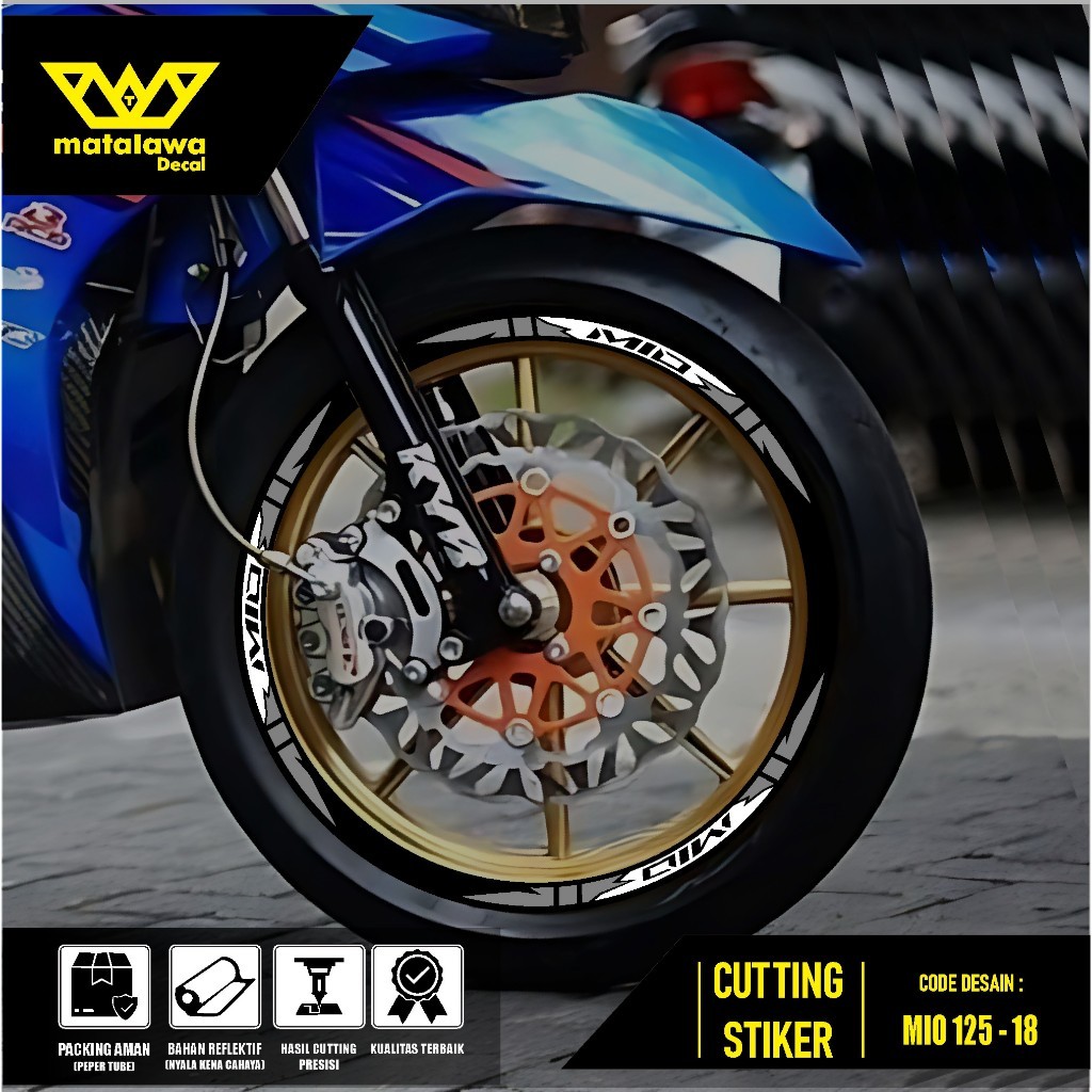 Yamaha Mio Sporty 125 2003 2008 Old Rim Cutting Stickers Old Karbu Rim ...