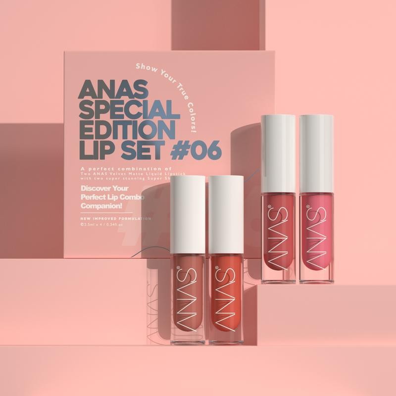 ANAS Lip Set 4 Pcs in 1 Box (2 Lipmatte & 2 Lip Gloss) | Shopee Malaysia
