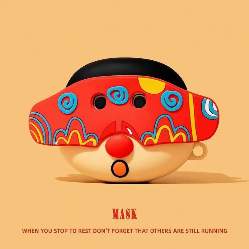 Fuuny Cartoon Zu Mask Case for Airpods 4 3 2 1 Liquid Silicone ...