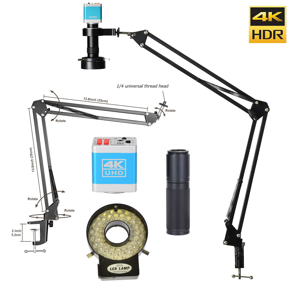 UHD 4K Real time Output Sony IMX Digital Microscope 150X Lens HDMI Type ...