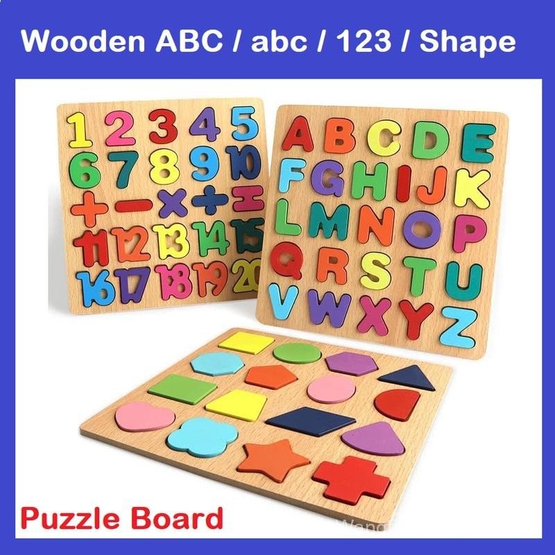 Malaysia saham ABC / 123 teka-teki kanak-kanak lembaga Kayu pembelajaran pendidikan mainan/Papan ...
