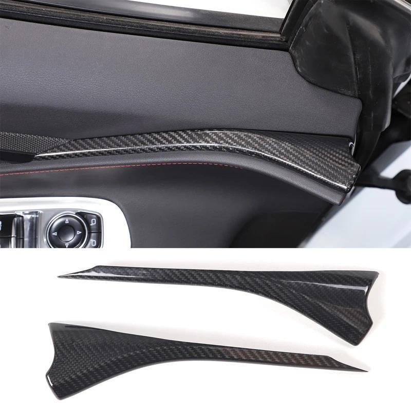 Real Carbon Fiber Interior Window Door Panel Trim Cover Inner Sticker ...