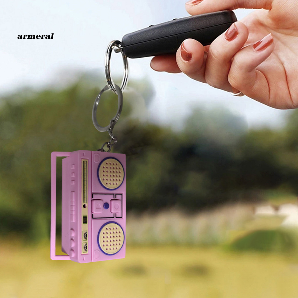 [New] Couple Gift Keychain Recordable Keychain Retro Tape Recorder ...