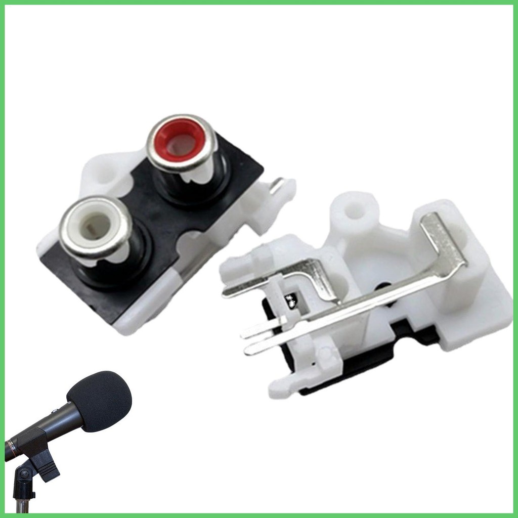 AV Concentric Outlet Vertical Audio AV Connector Two-Hole Socket Stable ...