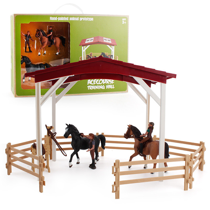 Simulation Horse Scene Horse Horse Model Toy Horse Tamer Brush Worker ...