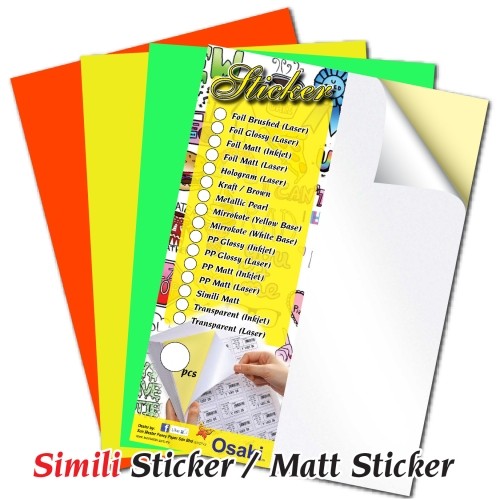 A4 Simili Sticker Colour Sticker | Matte Sticker Paper Label | Sticker ...