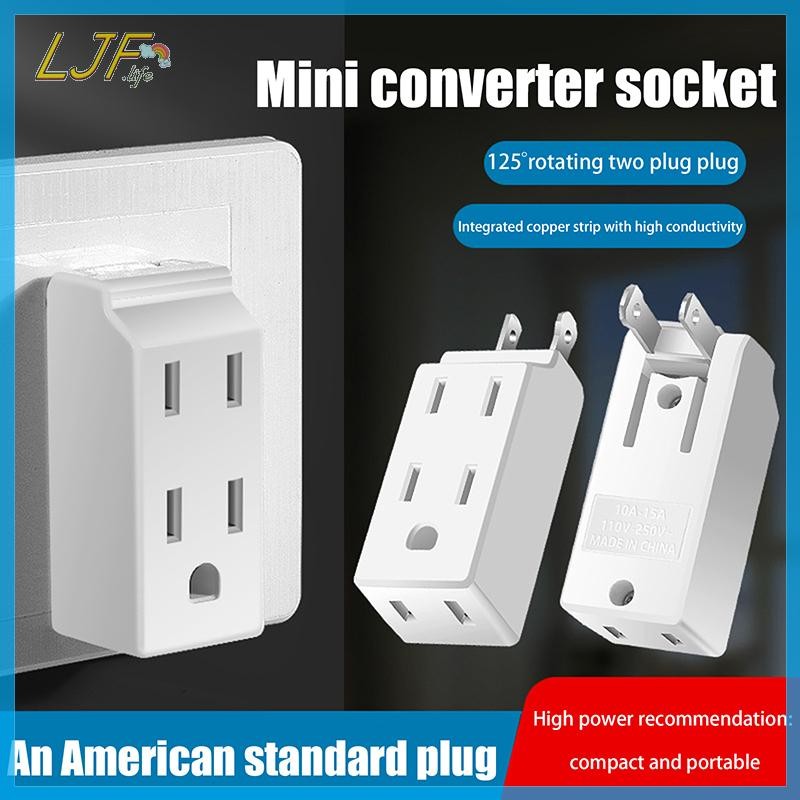 LJF 3 In 1 Wall Outlet Extension US Electrical Socket 125 Degree Plug ...