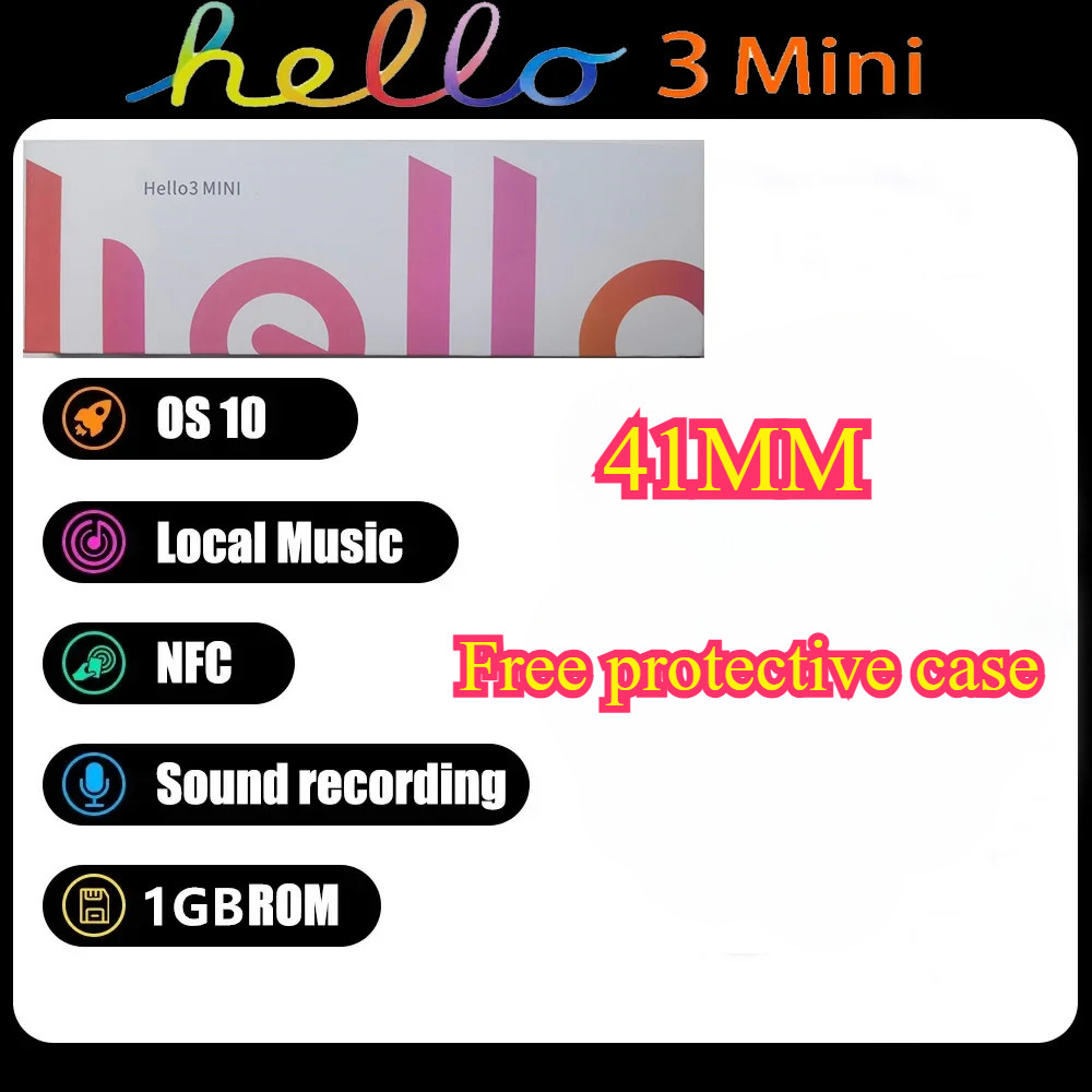 New Hello3 Mini Smart Watch for Women 1.75inch Bluetooth Call 1GB ROM ...