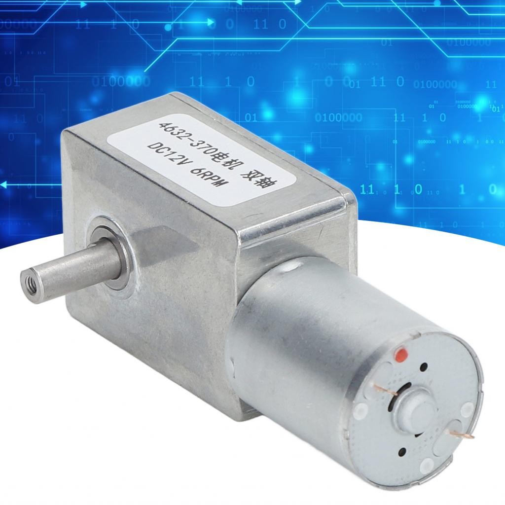 Yohooo DC Gear Motor Turbo Worm Geared 2 Shaft 12V Perpendicular Output ...