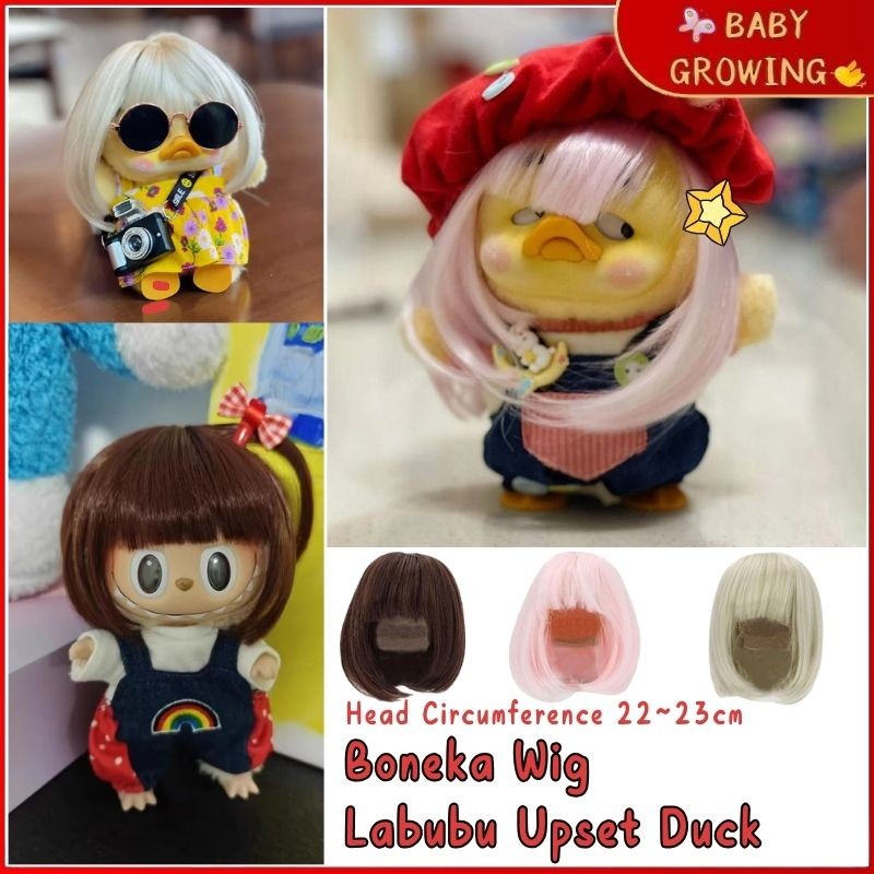 Labubu Upset Duck Wig Doll Fashion Short Hair DIY BDJ Doll 1/3 Doll Wig ...