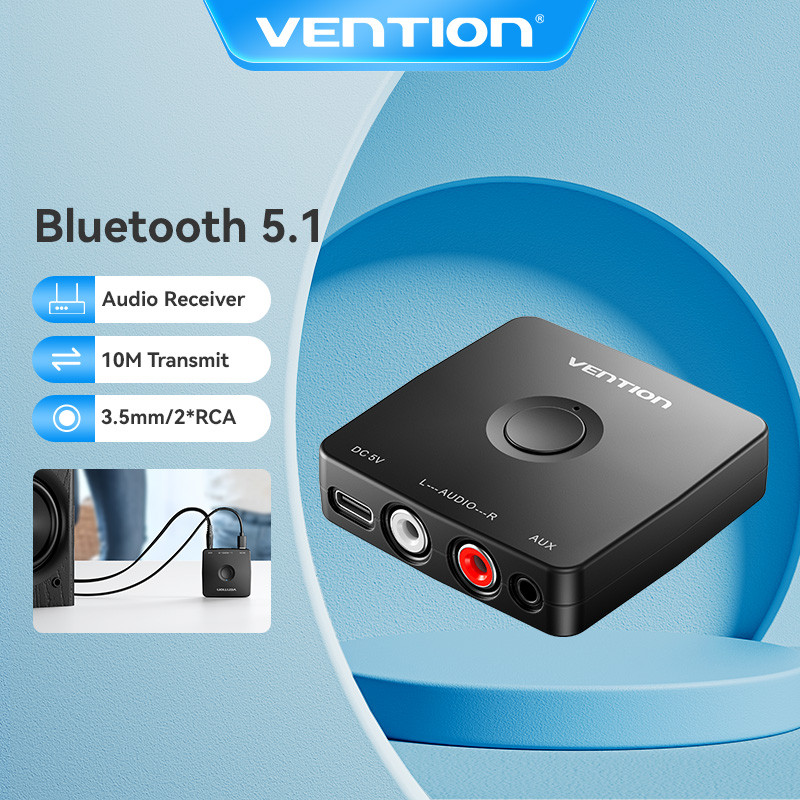 Vention Bluetooth 5.1 High Quality Audio Receiver 2RCA 3.5mm AUX ...