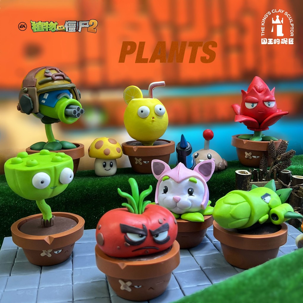 Plants vs. Zombies PVZ Soft Clay Figure Flowerpots-Sagittarius Plants ...