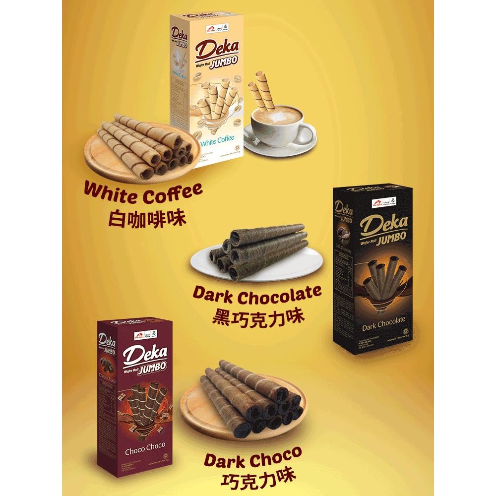 Indonesia Imported Red White Rabbit Deka Brand Chocolate Filling Wafer Burrito White Coffee ...