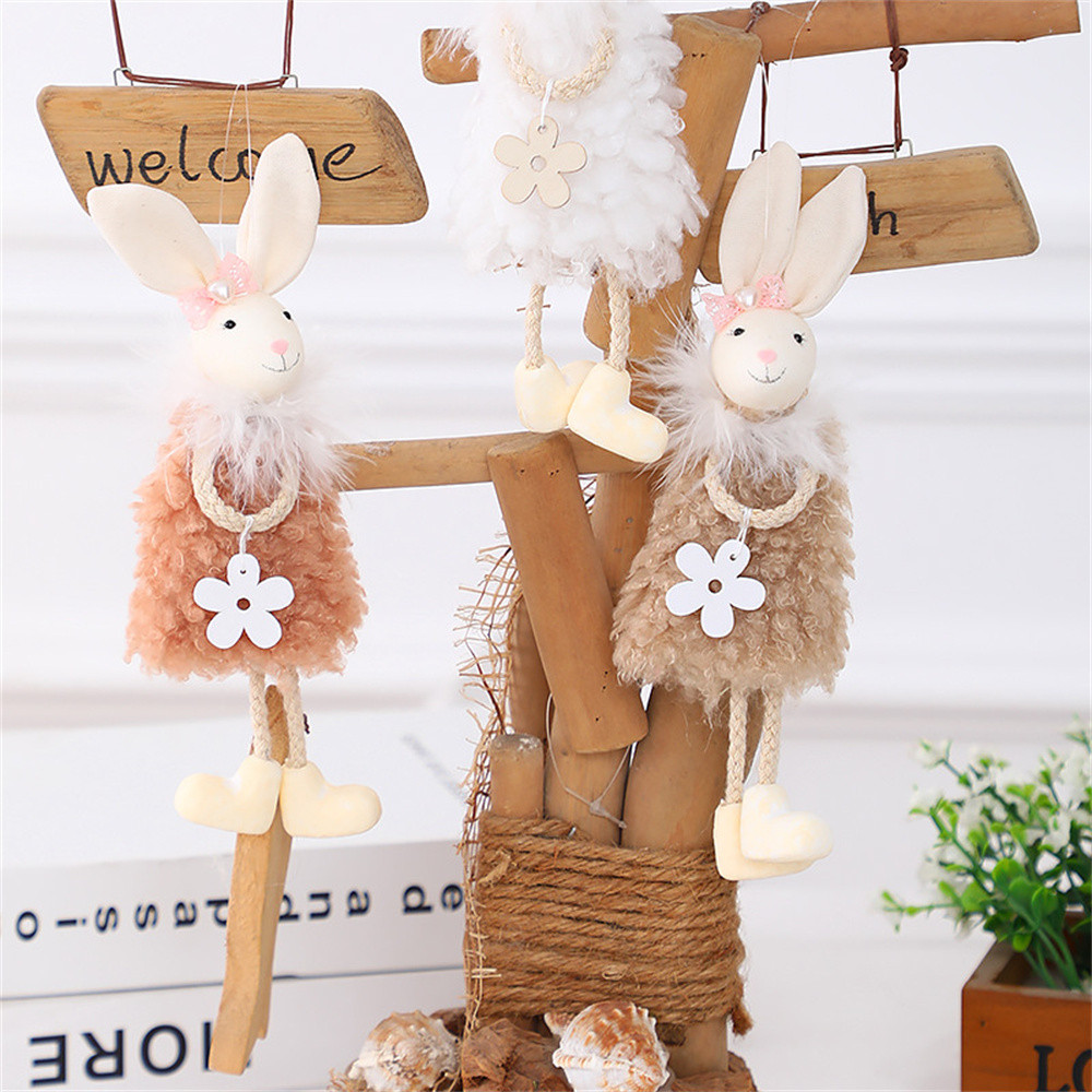 Rabbit Pendant Easter Bunny Hanging Ornaments Plush Toy Easter Party ...