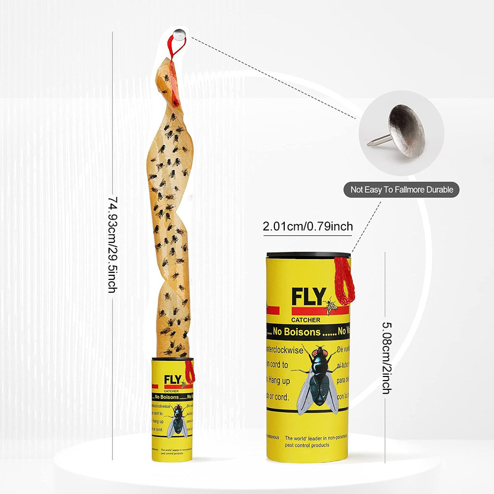 [Laicee.my] 24PCS Sticky Fly Trap Indoor Hanging Fly Tape Fly Paper ...