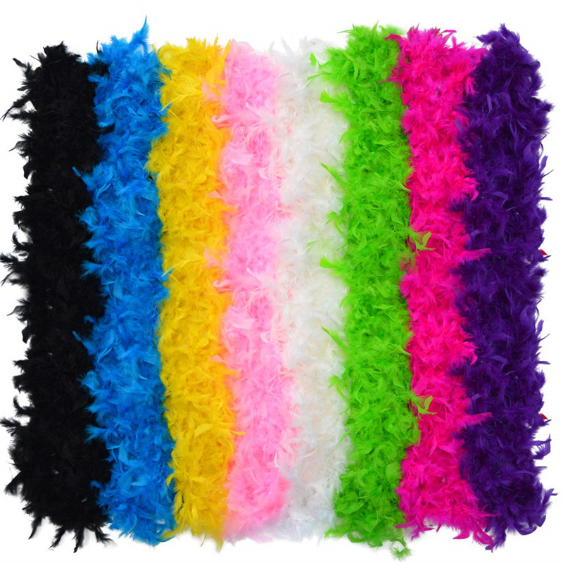 2 Meters Colored Super Thicken Chandelle Turkey Feathers Boa Trim 80g ...