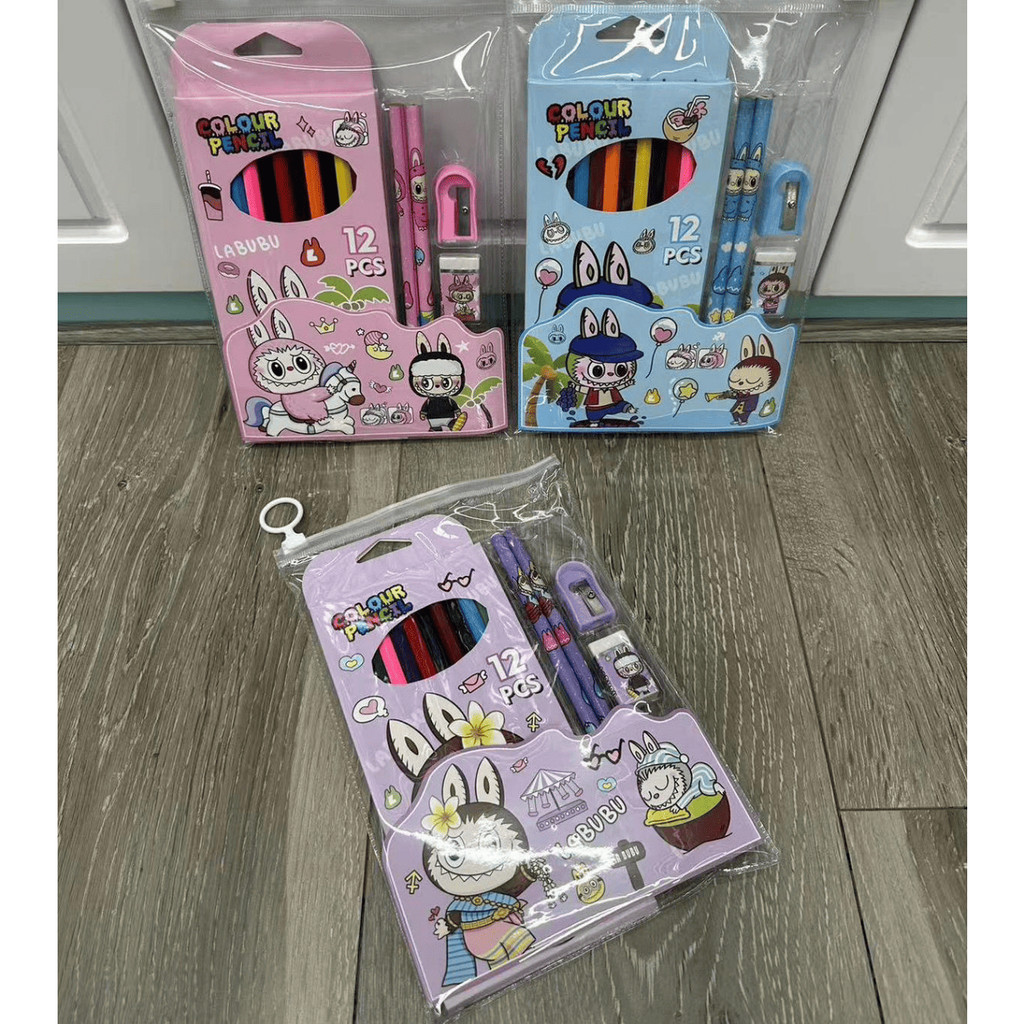 Labubu Character Coloring Colored Pencil set 12pcs set with Pencil ...