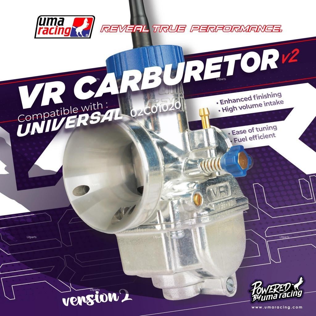 100% ORIGINAL UMA RACING 28MM VR V2 ( ROUND ) UNIVERSAL CARBURETOR ...