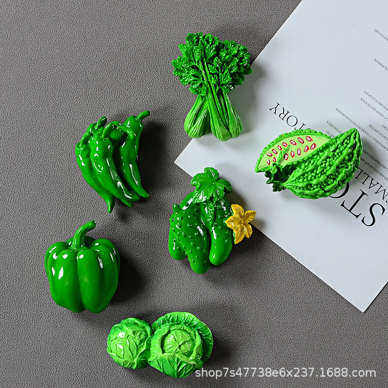 Creative 3D Resin Vegetables Fridge Magnets Funny Cute Decoration ...