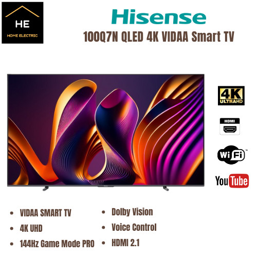 HISENSE 100" 4K QLED UHD 144Hz Dolby Atmos VIDAA Voice Control Smart TV ...