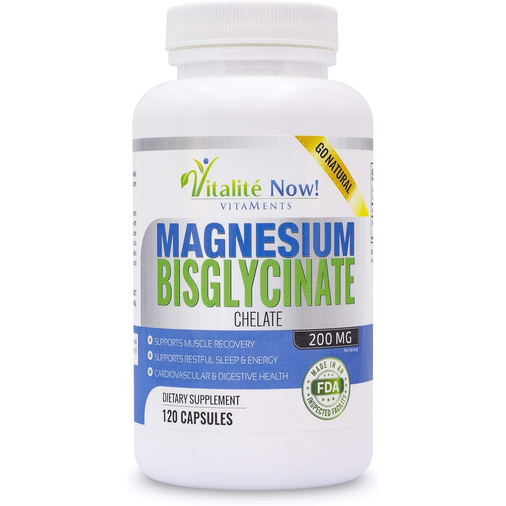 Magnesium Bisglycinate 200mg 100% Chelate - Max Absorption ...