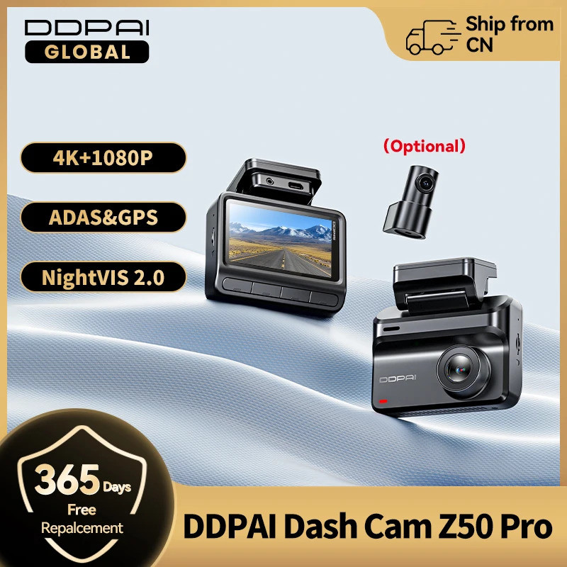 2025 New DDPAI Dash Cam Z50 Pro 4K UHD 3"IPS Display Built-in GPS ADAS Dual-channel Car DVR Wi ...