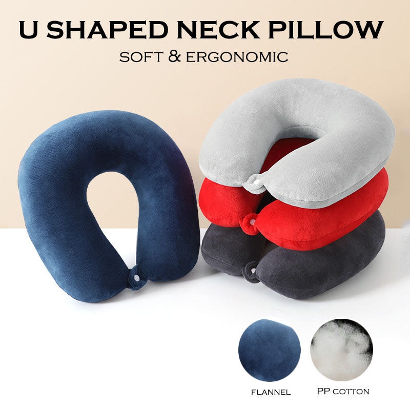 U Shaped Pillow Soft Cotton Travel Neck Pillow Head Rest Cushion for ...