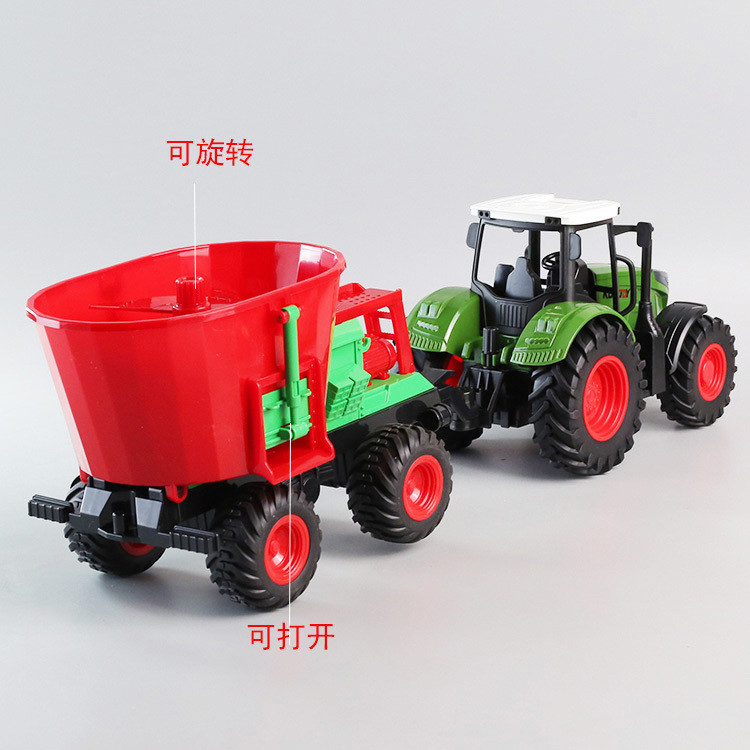 Large Tractor Toy Transporter Straw Mixer Truck Model Farmer Trailer ...